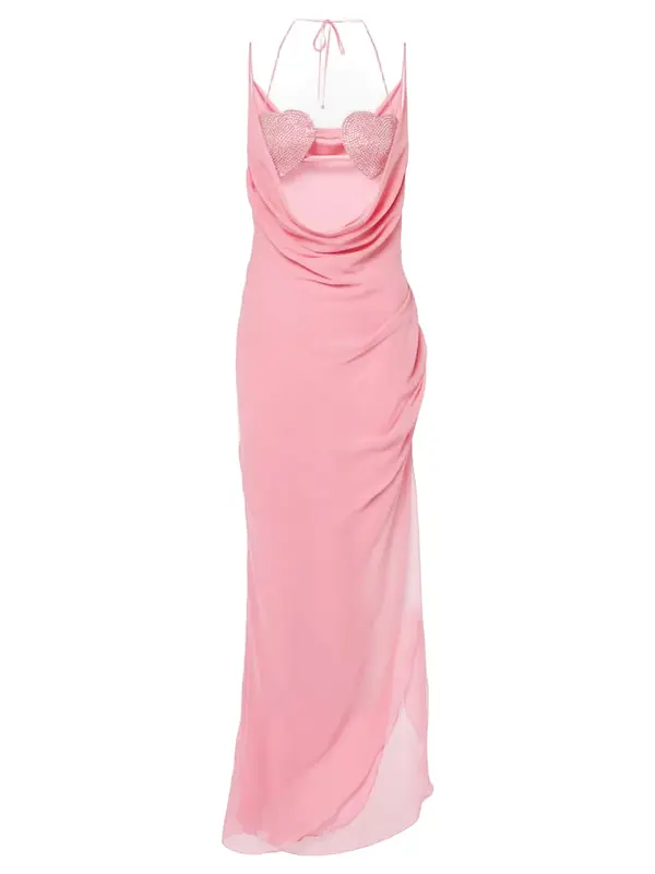 Blumarine Georg Embellished Maxi Dress - Pink