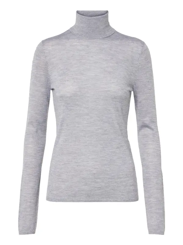 Gabriela Hearst Costa Cashmere And Silk Turtleneck Top - Grey