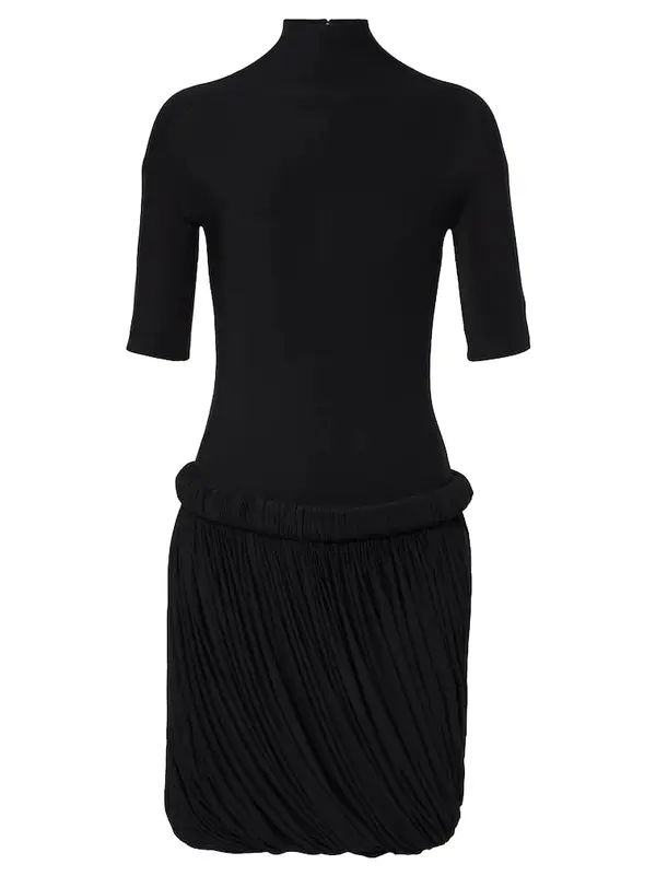 Alaïa Draped Jersey Midi Dress - Black