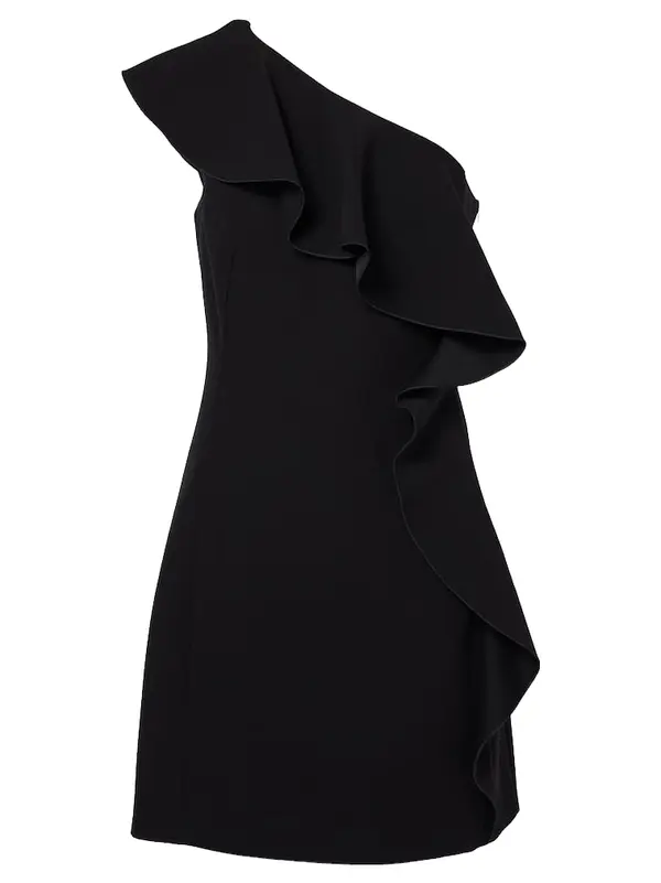 Max Mara Giacomo Ruffled Sablé Minidress - Black