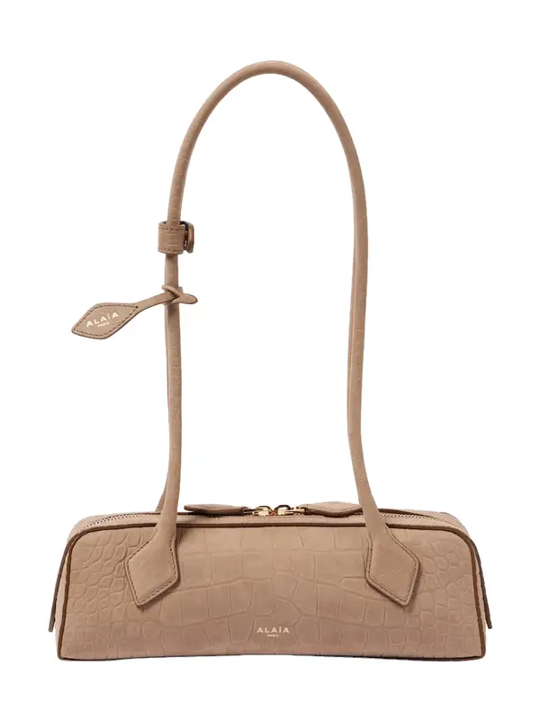 Alaïa Le Teckel Small Croc-effect Shoulder Bag - Beige