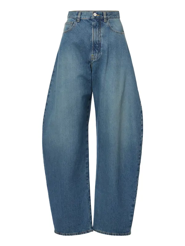 Alaïa High-rise Barrel-leg Jeans - Blue