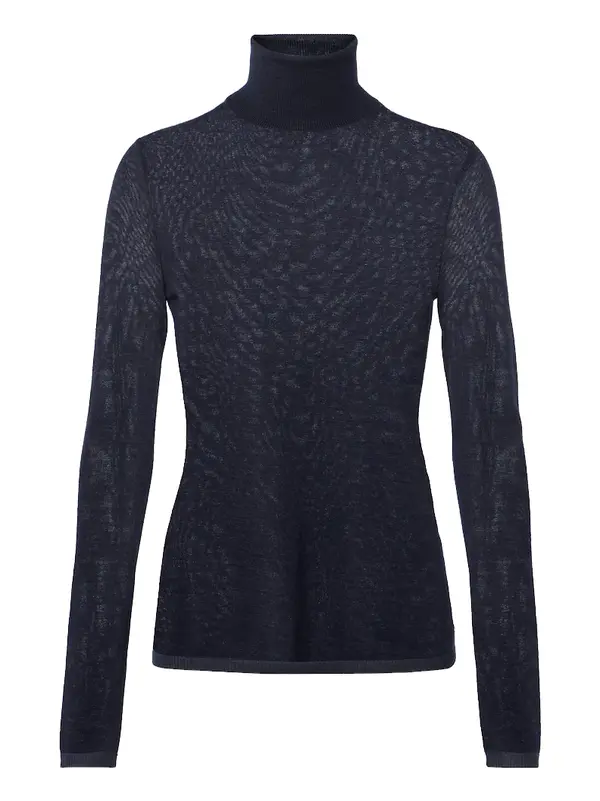 Gabriela Hearst Costa Cashmere And Silk Turtleneck Top - Blue