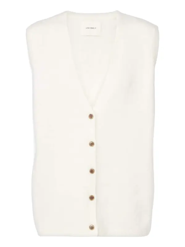 LISA YANG Astrid Cashmere Sweater Vest - White