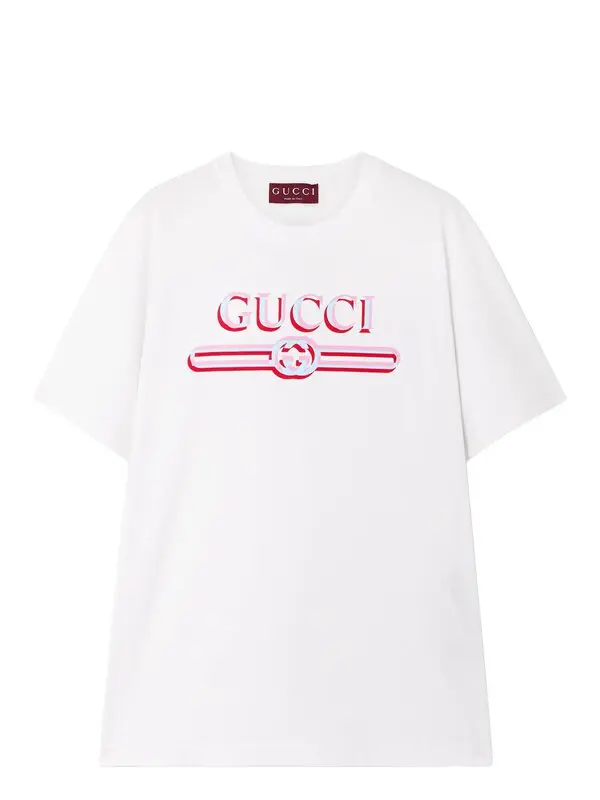 Gucci Printed Cotton-jersey T-shirt - White