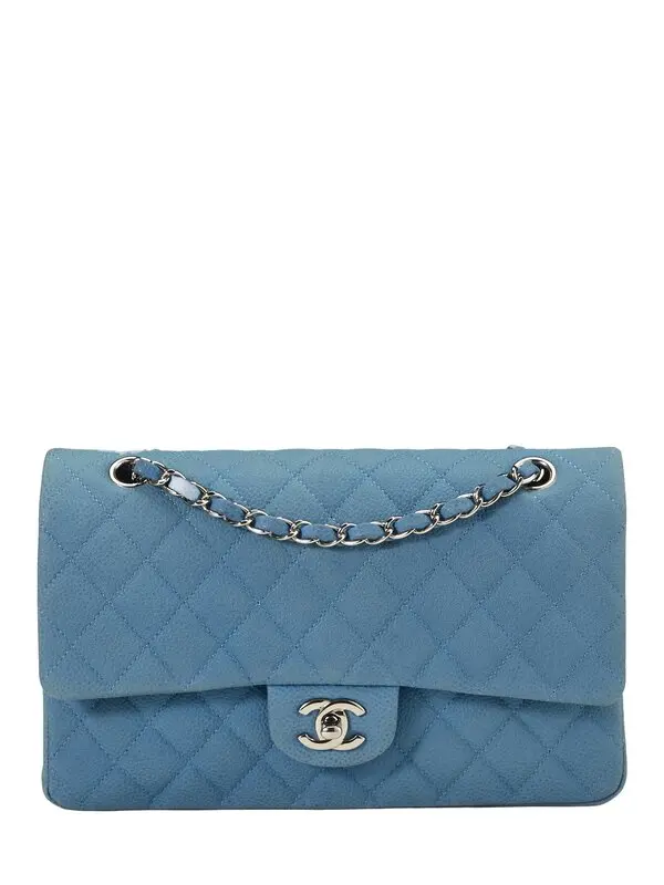 Chanel Quilted Caviar Classic Double Flap Medium - Blue