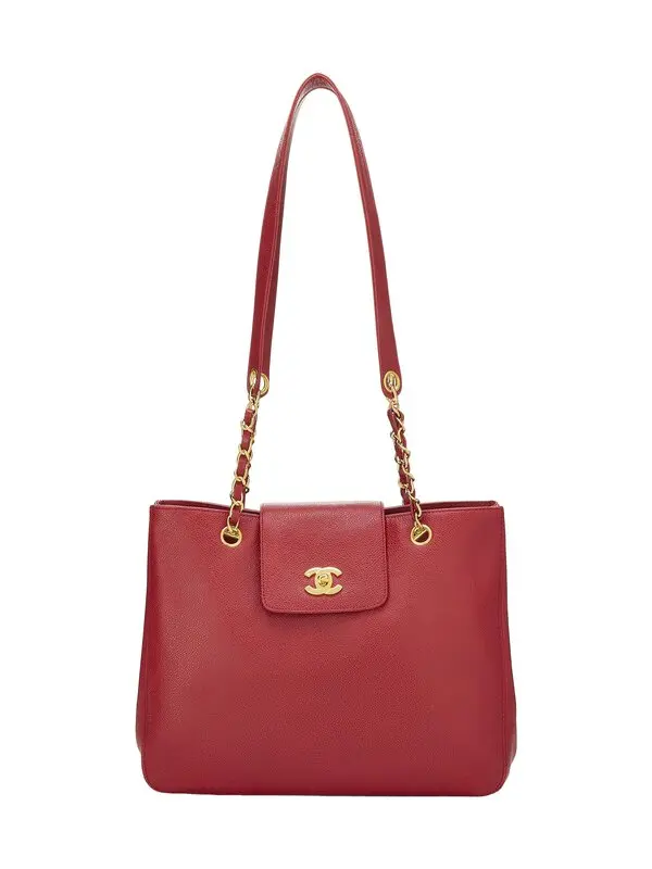 Chanel Caviar Supermodel Tote - Red