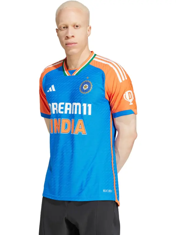 Adidas India Cricket T20i Jersey - Dark Blue / True Orange