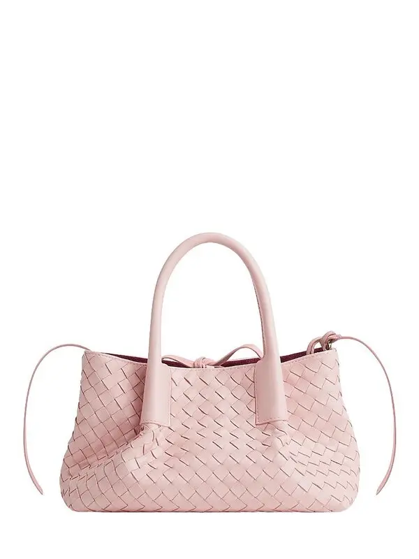 Bottega Veneta Small Pinacoteca Intrecciato Tote - Rose/barolo/brass
