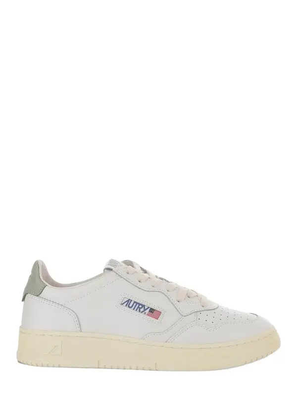 AUTRY Medalist Low Leather Sneakers - Wht/seagr
