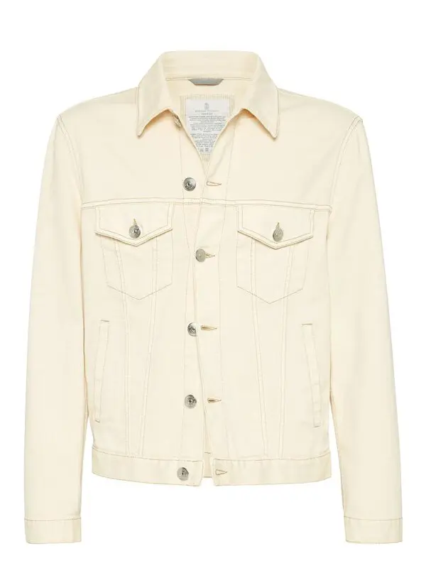 Brunello Cucinelli Four-pocket Garment-dyed Denim Jacket - Beige
