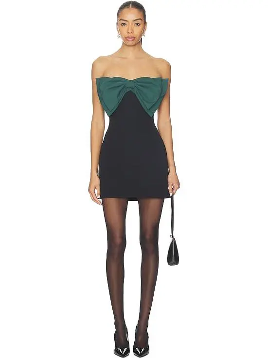 MORE TO COME Giovanni Mini Dress - Black And Green