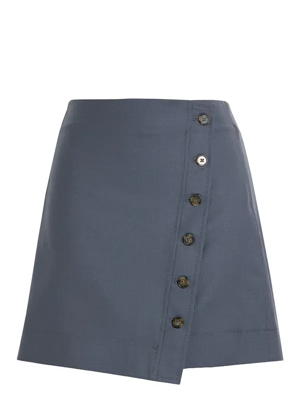 Loulou De Saison Mahaz Wool-twill Mini Wrap Skirt - Anthracite