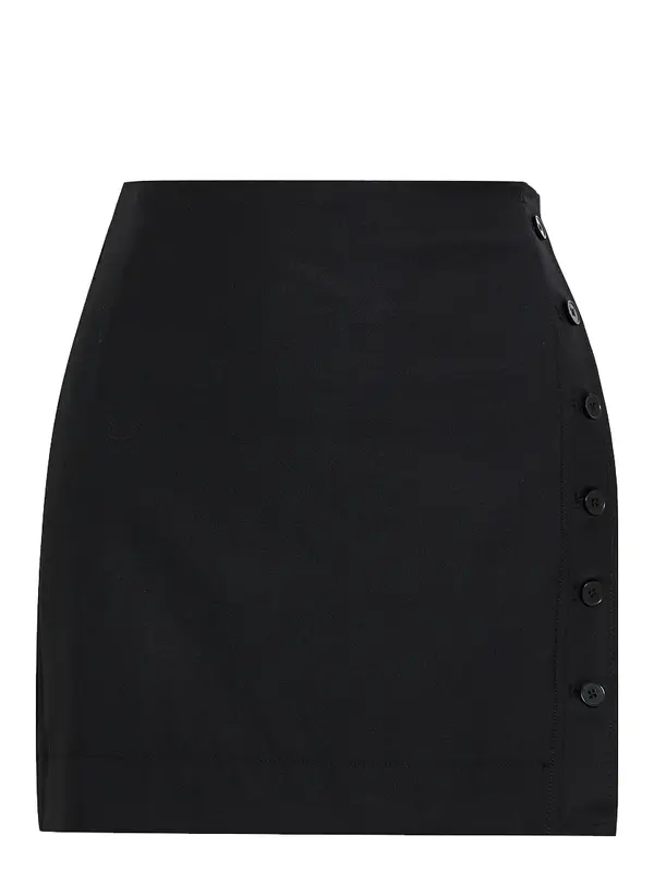 Loulou De Saison Mahaz Wool-twill Mini Wrap Skirt - Black