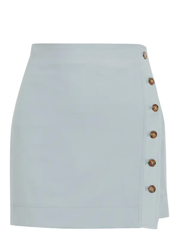Loulou De Saison Mahaz Wool-twill Mini Wrap Skirt - Sky Blue