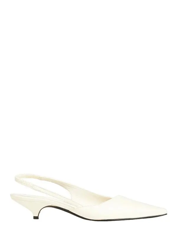 Loulou De Saison Loulou Studio Abside Leather Slingback Pumps - Cream