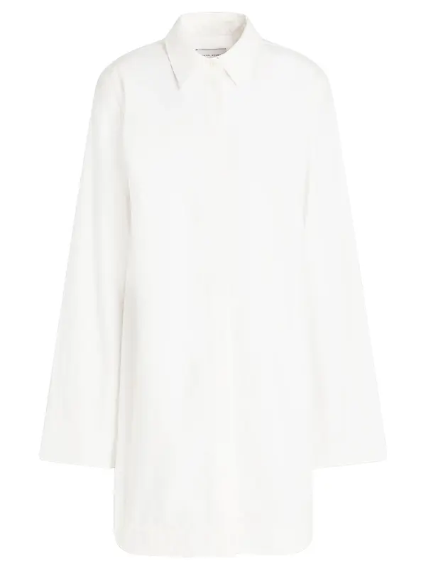 LOULOU STUDIO Ekna Cotton-poplin Mini Shirt Dress - White