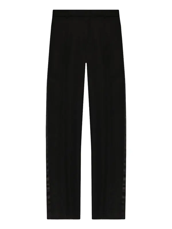 Alexander McQueen Wide-leg Tuxedo Trousers - Black