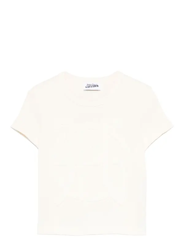 Jean Paul Gaultier Waffle Logo-embossed T-shirt - Neutrals