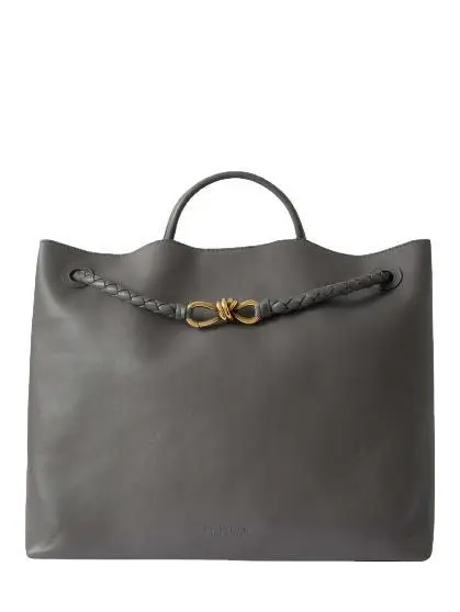 Bottega Veneta Andiamo Large Embellished Leather Tote - Gray