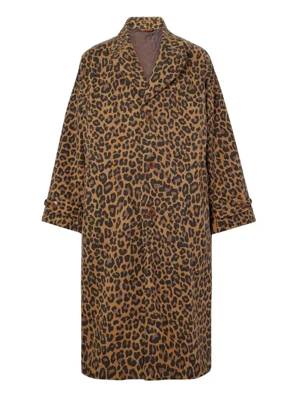Kapital Cavalier Leopard-print Cotton-blend Twill Coat - Brown