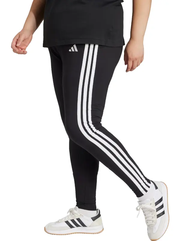Adidas Essentials 3-stripes Cotton Leggings - Black / White