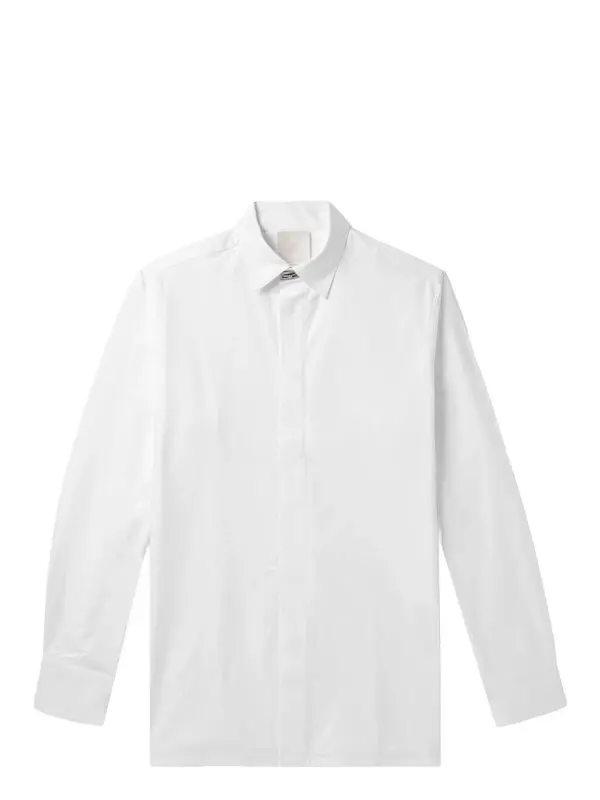 Givenchy Logo-embellished Cotton Oxford Shirt - White