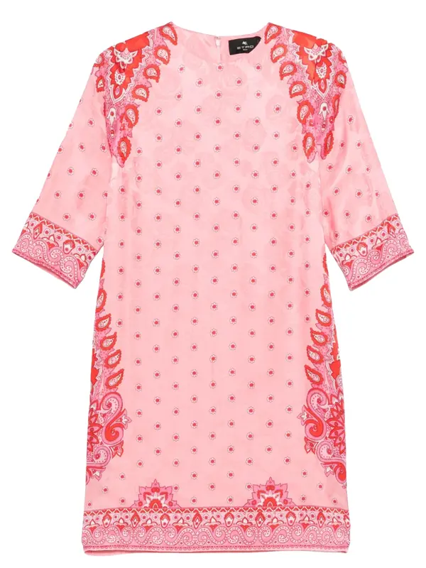 Etro Paisley-print Mini Dress - Pink