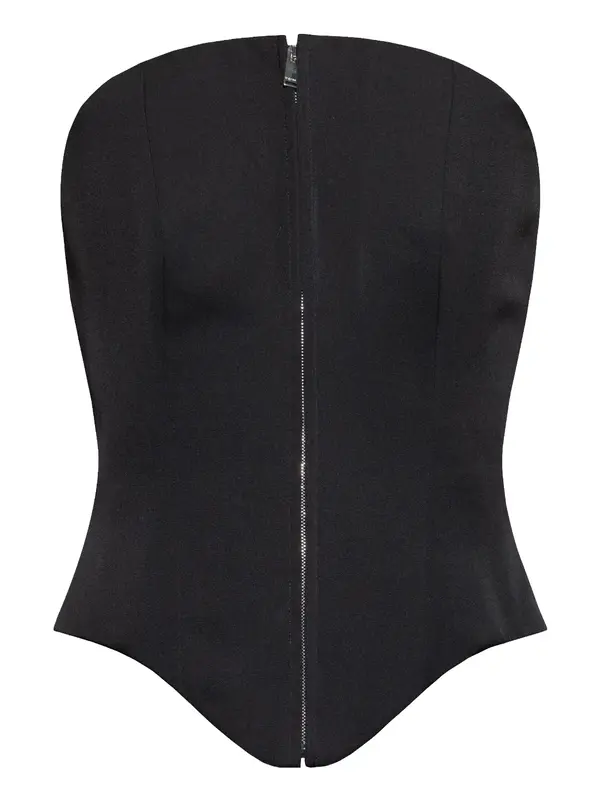Alexander McQueen Zip-up Corset Top - Black