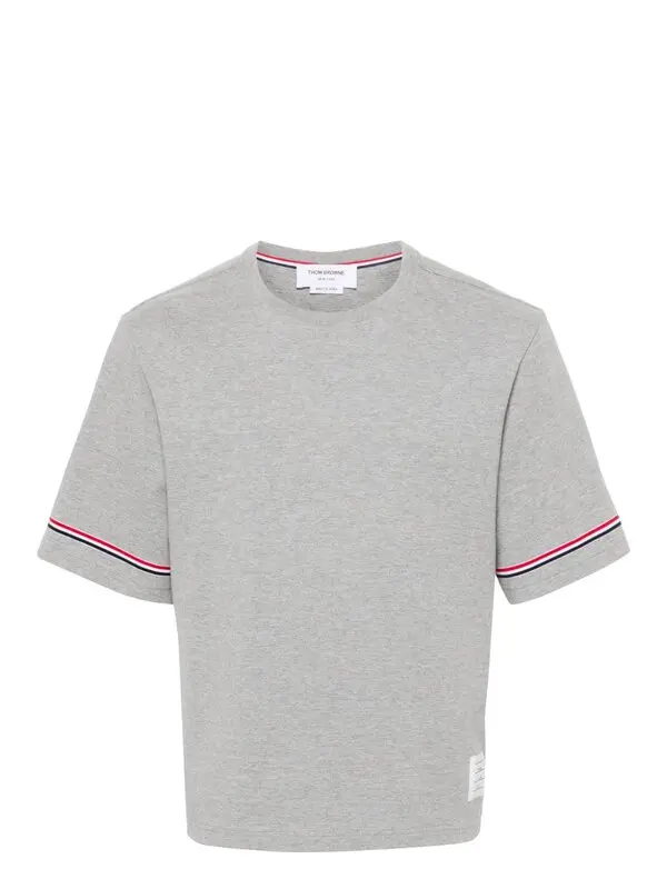 Thom Browne Rwb-stripe Cotton T-shirt - Grey