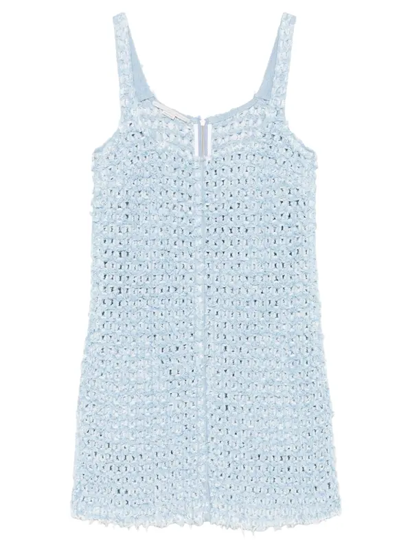 Stella McCartney Bouclé Denim Mini Dress - Blue