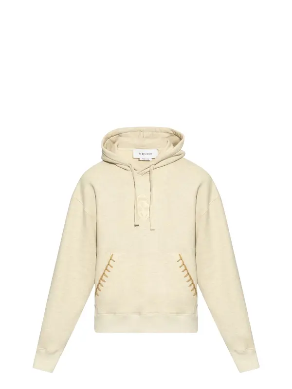 Alexander McQueen Skull-embroidered Hoodie - Neutrals
