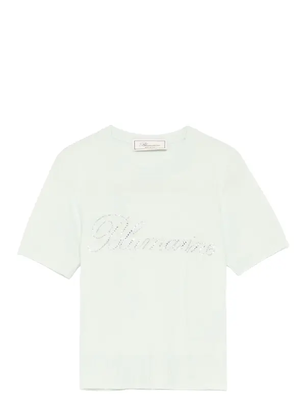 Blumarine Logo Appliqué T-shirt - Green
