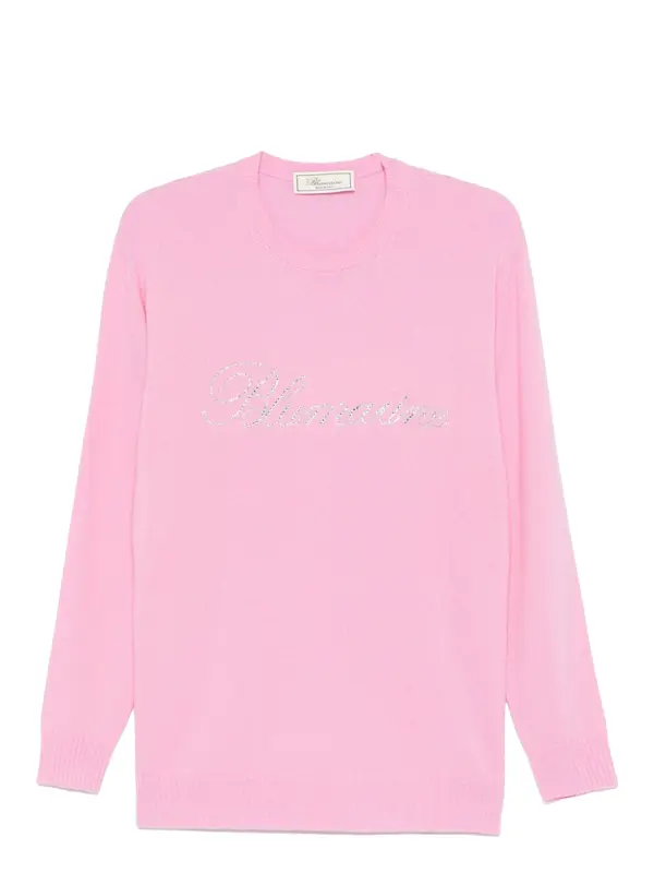 Blumarine Logo-appliqué Sweater - Pink