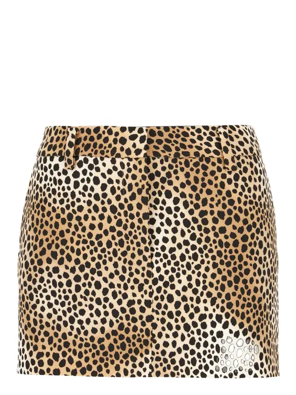 Michael Kors Leopard-print Skirt - Brown