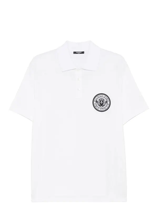 Balmain Coin-print Polo Shirt - White