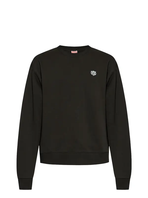 Kenzo Logo-patch Cotton Sweatshirt - Black