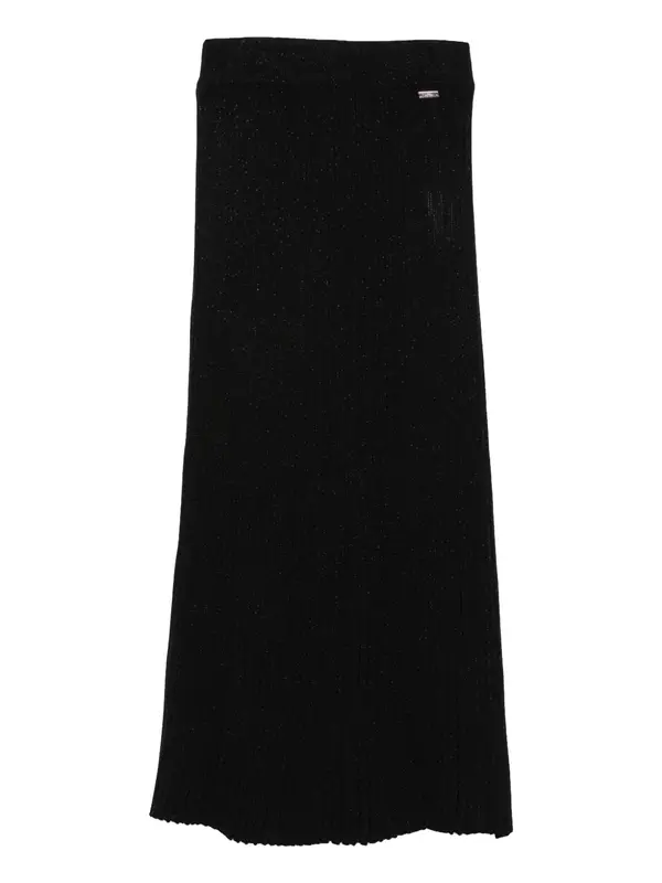 Kiton Ribbed Midi Skirt - Black