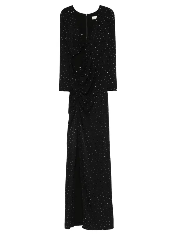 NISSA Crystal-embellished Maxi Dress - Black
