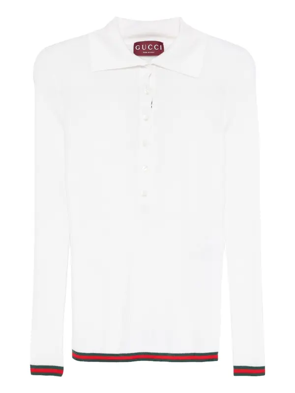Gucci Web-stripe Polo Shirt - White