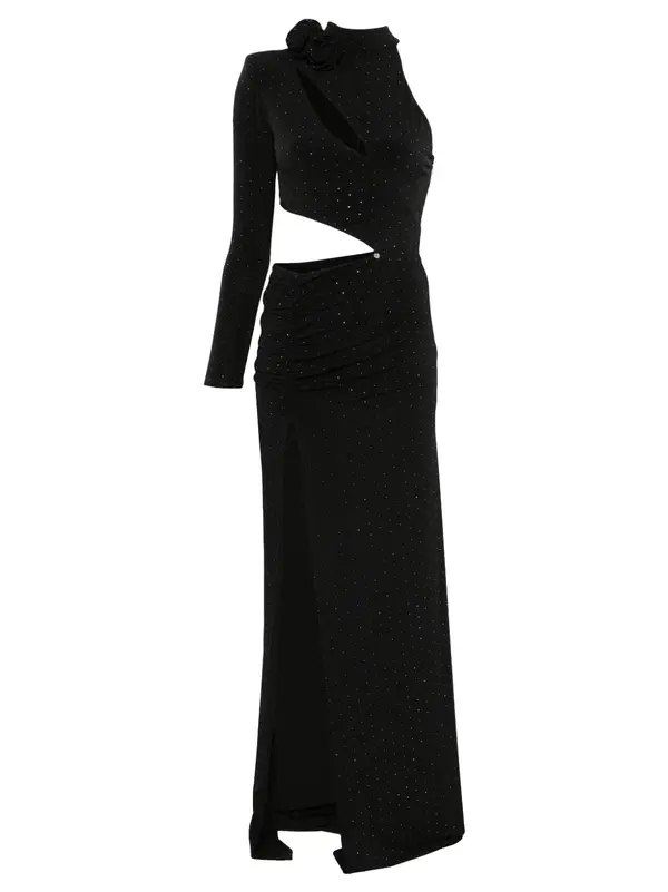 NISSA Crystal-embellished Maxi Dress - Black