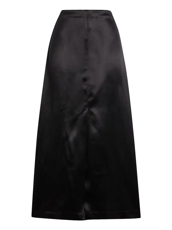 Loulou De Saison Loulou Studio Lys Silk-blend Satin Midi Skirt - Black