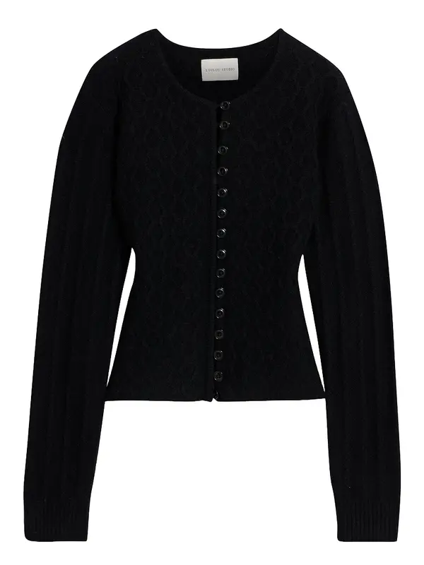 LOULOU STUDIO Daphé Cable-knit Cashmere Cardigan - Black
