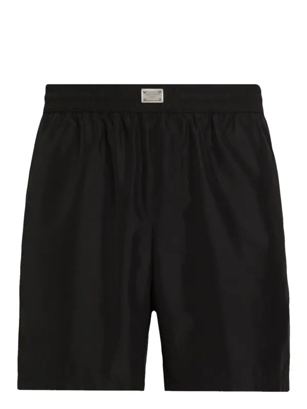 Dolce & Gabbana Logo-plaque Swim Shorts - Black