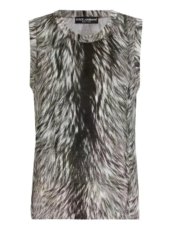 Dolce & Gabbana Printed Tank Top - Grey