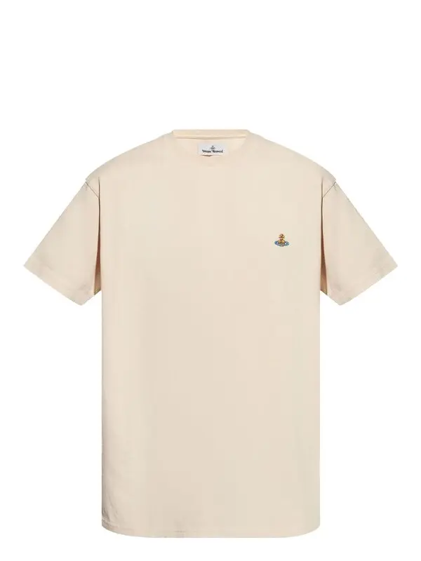 VIVIENNE WESTWOOD Orb-embroidered T-shirt - Neutrals