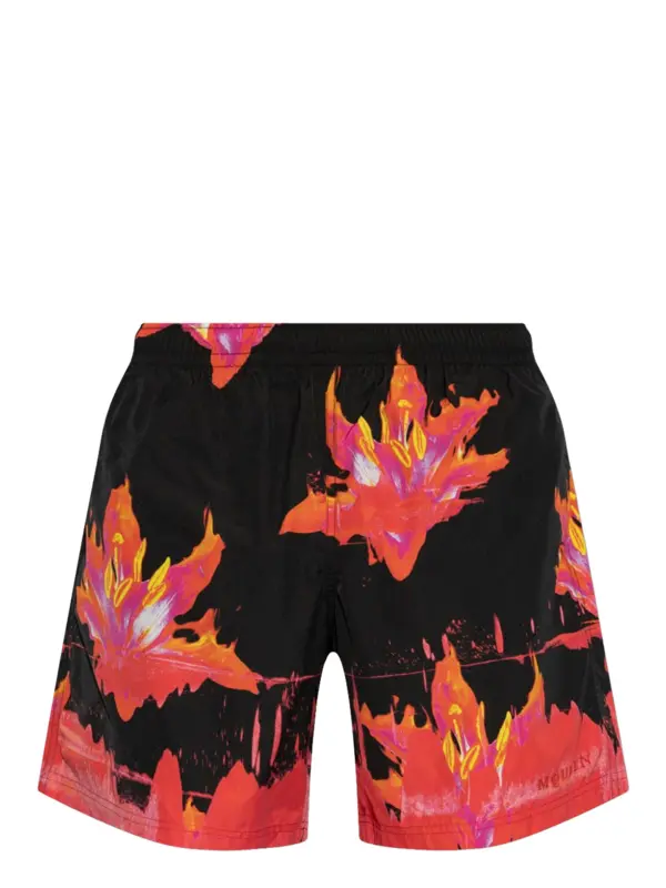 Alexander McQueen Graphic-print Shorts - Black