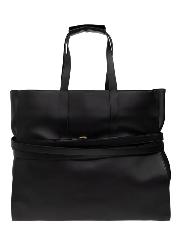 Moschino Tie Me Leather Tote Bag - Black