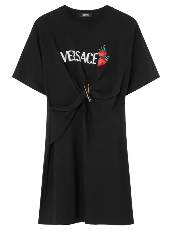 Versace Safety Pin T-shirt Dress - Black