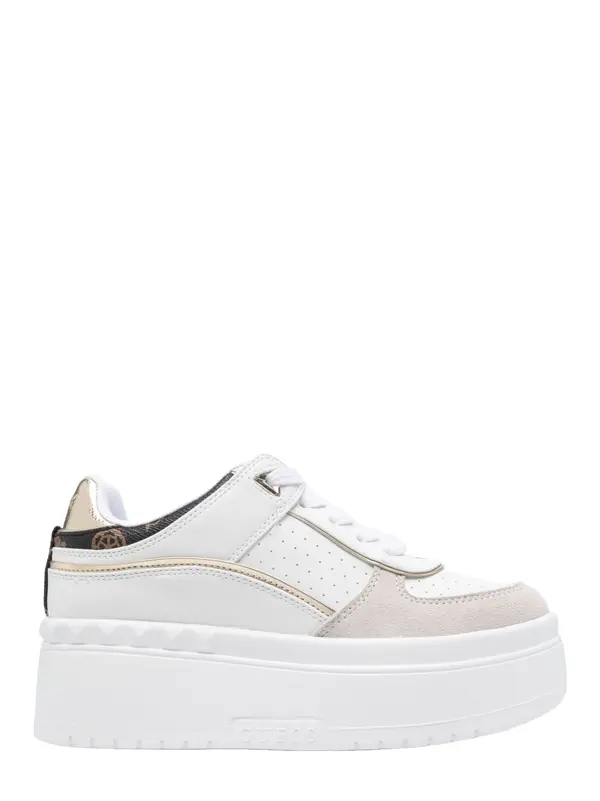 Guess Logo-debossed Platform Sneakers - White